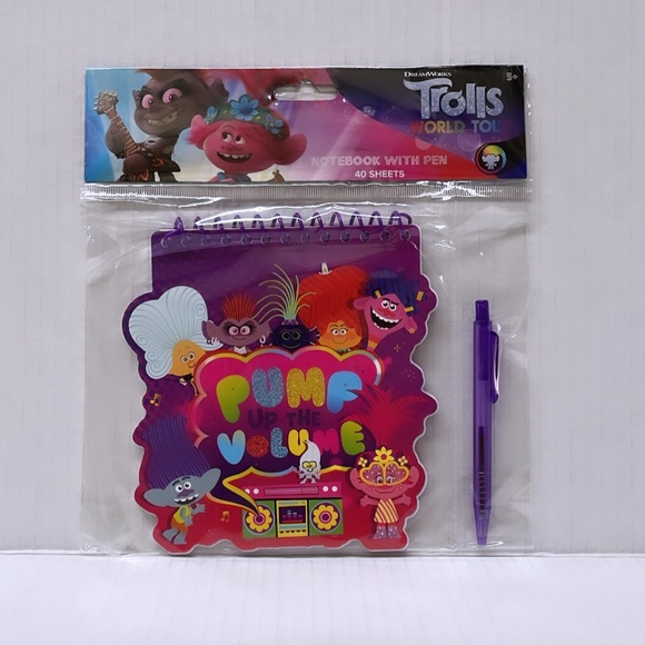 Dreamworks | Toys | Dreamworks Animation Trolls World Tour Notebook With Pen | Poshmark